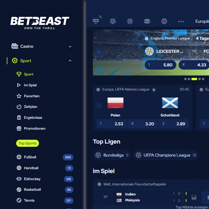 BetBeast Bonus 2025 » 200% bis 500€ EXKLUSIV ohne Code